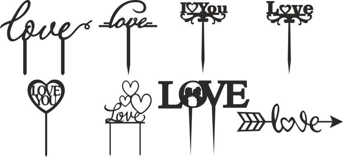 Love Cake Topper Svg Love Sign Wedding Cake Topper - Etsy