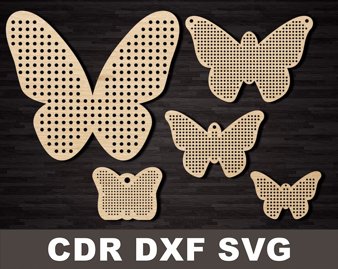 Butterflies Cross Stitch CNC Patterns for Lazer Machine, Butterfly Svg ...