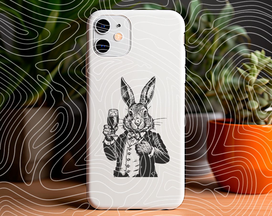 Rabbit Drinking Wine SVG, Funny Rabbit Drinking Wine, Playful Animal ...