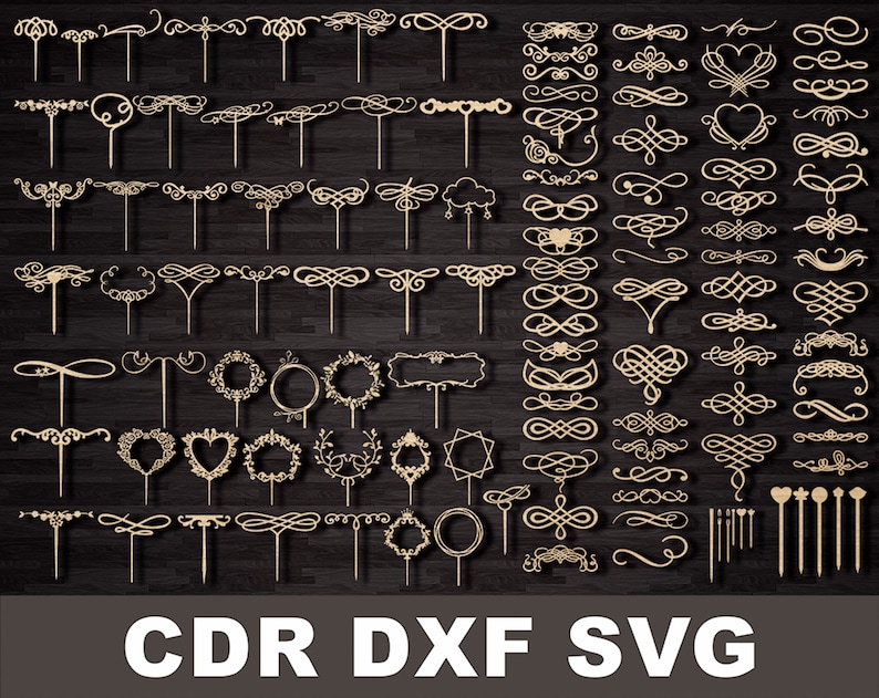 Svg Cake Topper Elements Bundle for Wedding or Birthday - Etsy Canada Svg Cake Topper Elements Bundle for Wedding or Birthday - Etsy Canada