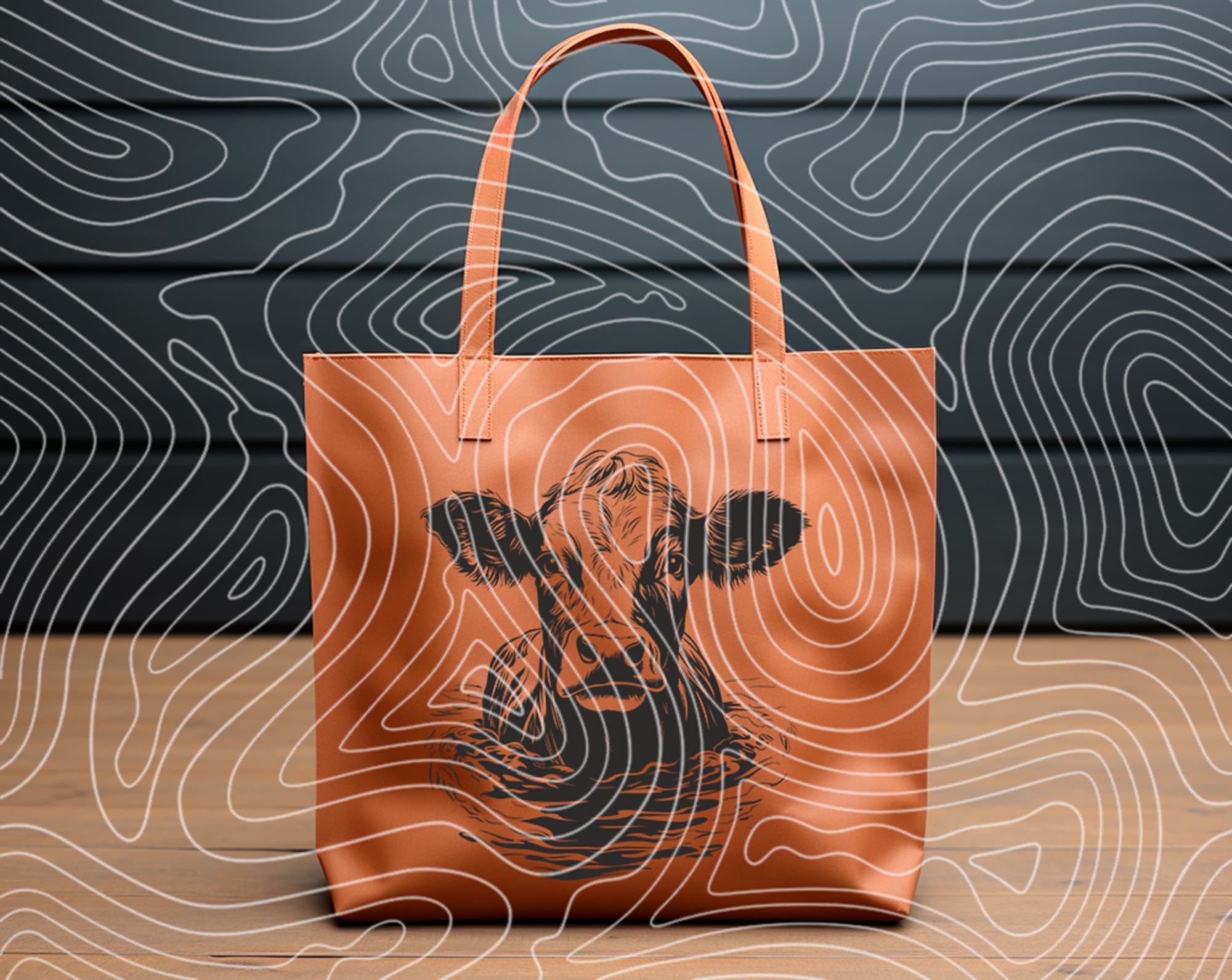 Calm Farm Cow Swimming in Water Svg Design | Farm Animal Design | Farm ...