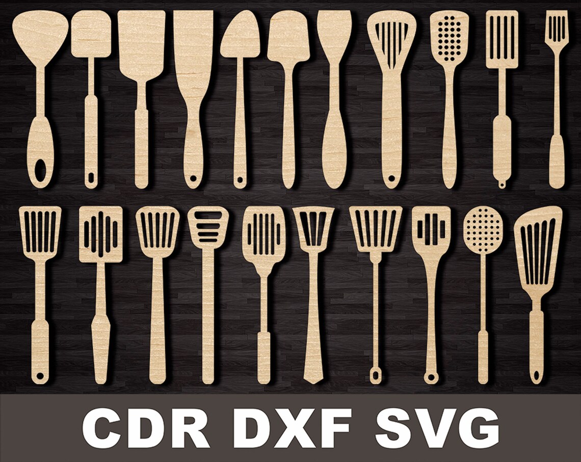Kitchen Spatula Set Vector Template Cnc Cutting File - Etsy