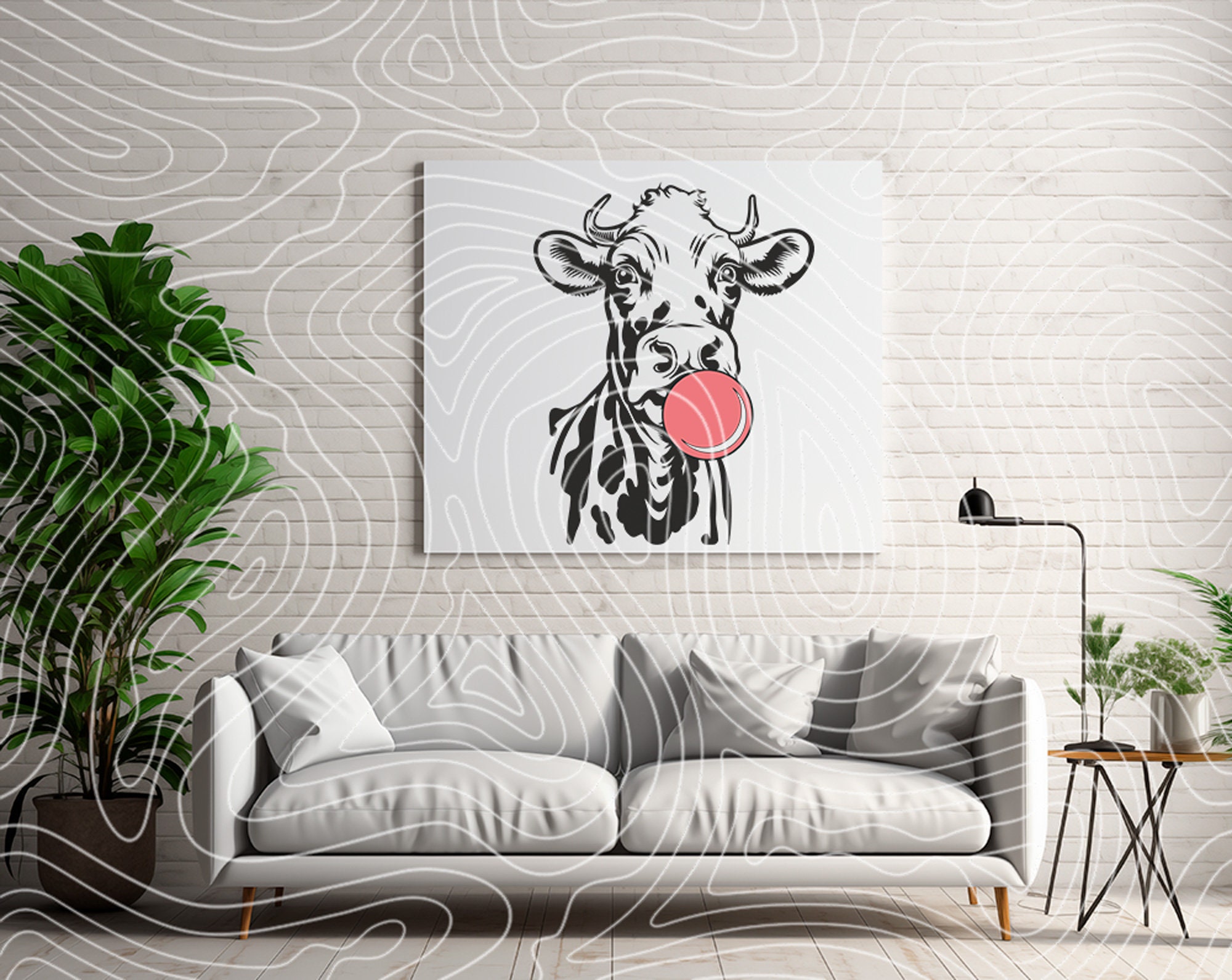 Svg Cow Blowing Chewing Bubble Gum, Cow Face With Gum Svg Png Eps Files ...