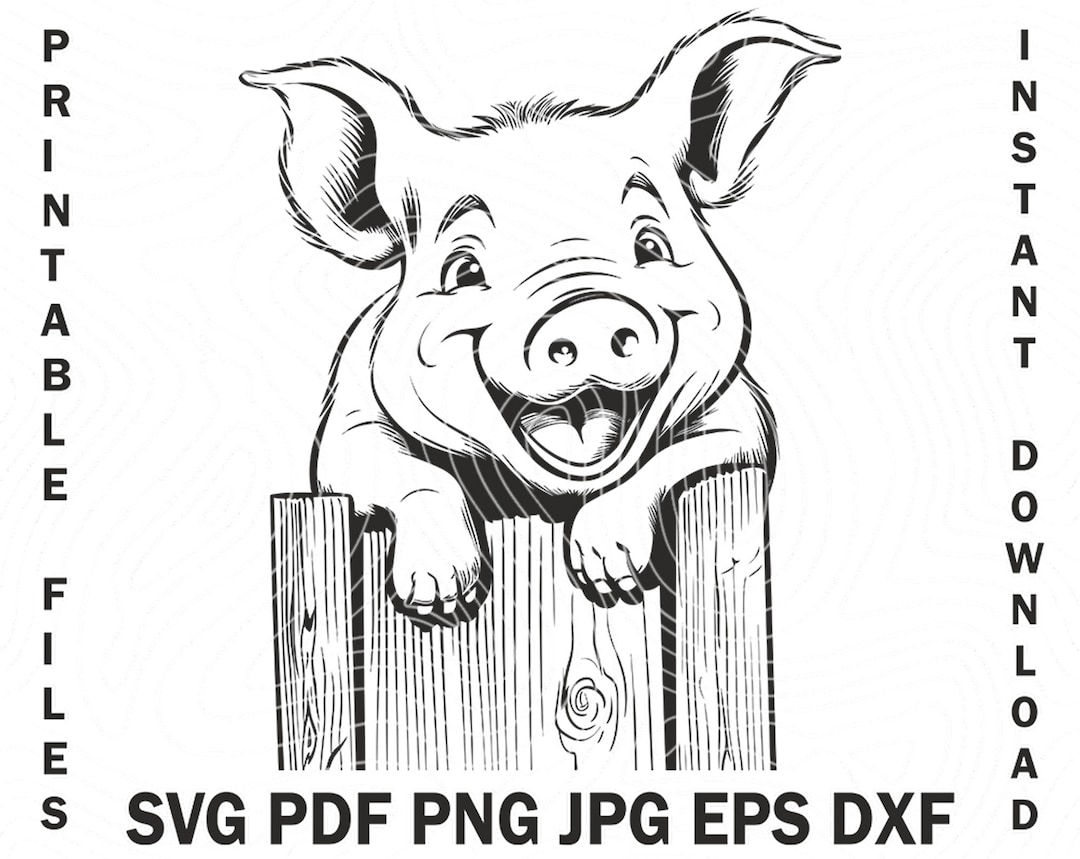 Farm Baby Pig Peeking Svg Dxf Cute Little Pig Pig Peekaboo Farm Pig Svg ...
