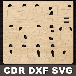 Numbers Puzzle for Childsvg File. Laser Cut Template Vector. Numbers to ...