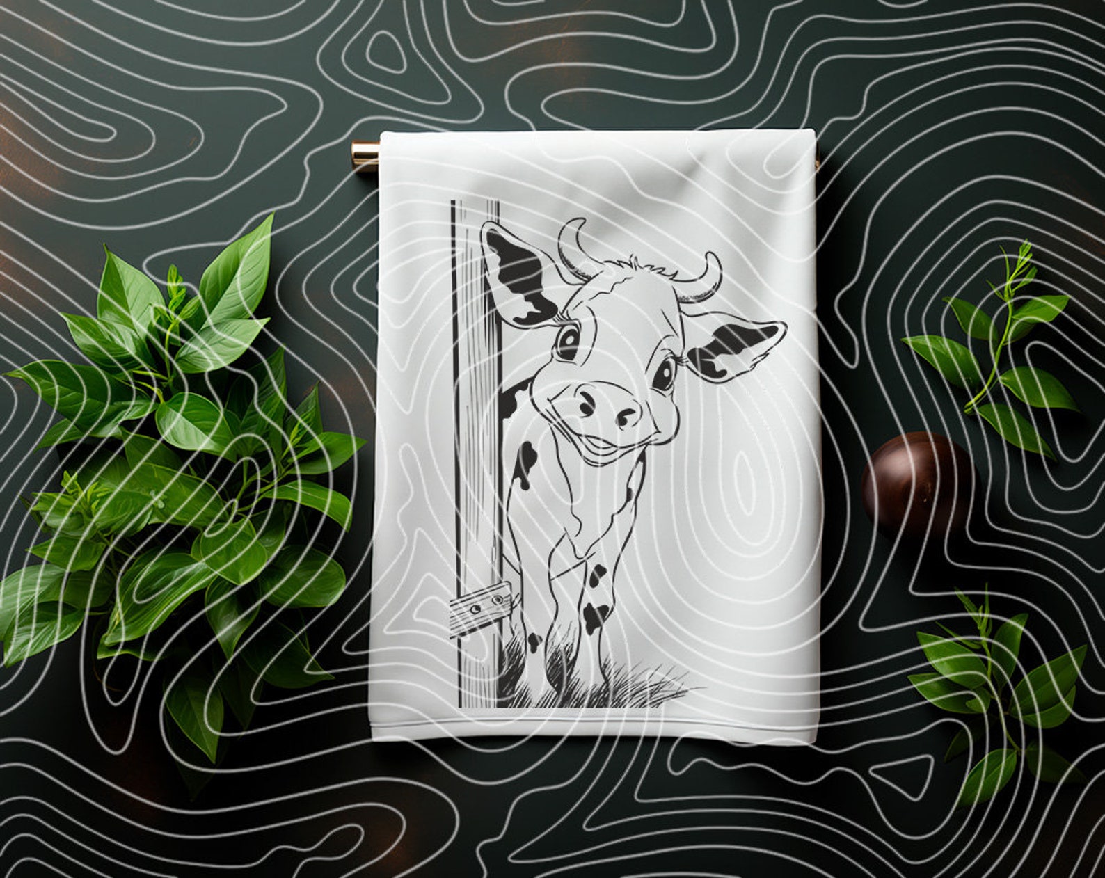 Smiling Cute Baby Cow Peeps Out Behind Fence SVG, Cute Baby Cow Svg ...