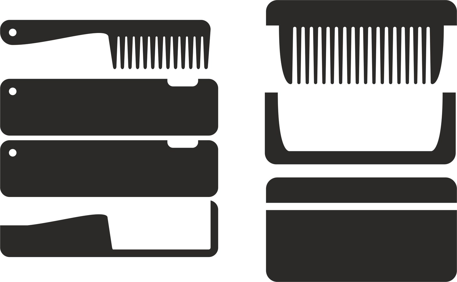 Cnc Pocket Folding Beard Comb Vector Model for Laser Machine, SVG DXF ...