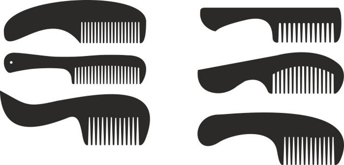 Hairbrush Combs With Handle Svg, for Wood or Plywood Combs, Combs Dxf ...