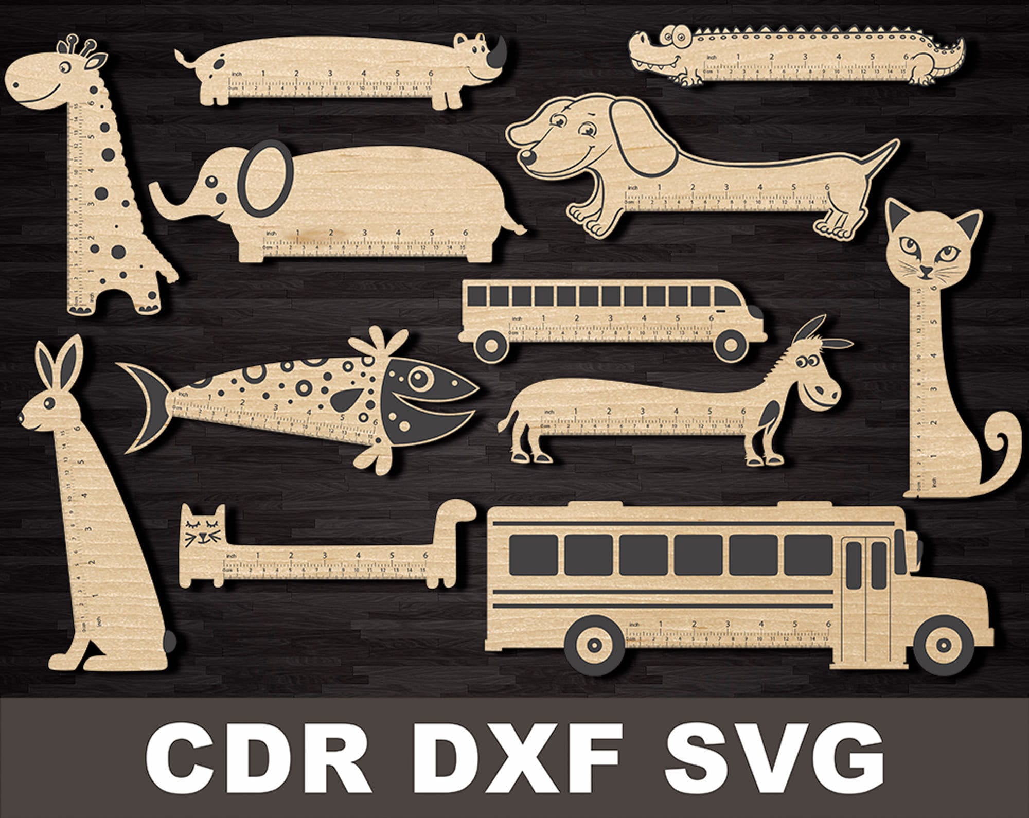Ruler Templates Set for Laser Cut Files Cnc Router Plans | Etsy Australia