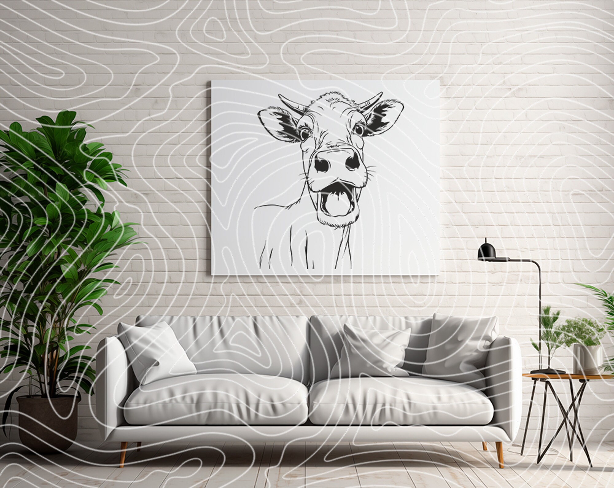 Svg Design of a Surprised and Screaming Cow Head Funny Cow Face SVG ...