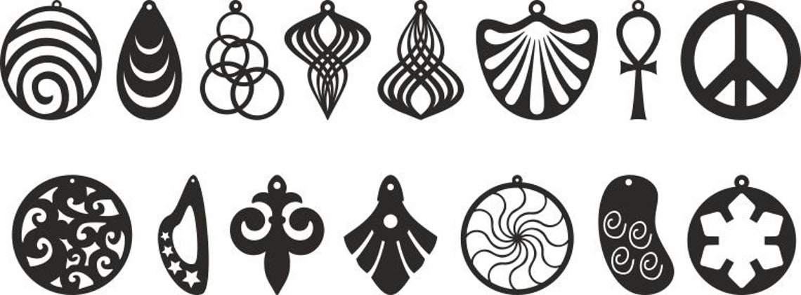 Earring Templates for Laser Cutting Decoration Pattern - Etsy