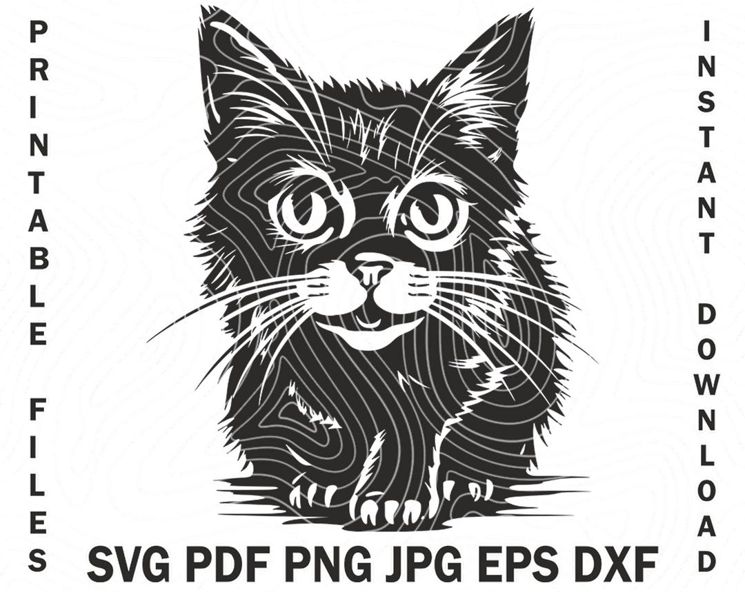 Serious Cat Svg, Elegant Cat Design, Handsome Cat SVG, Cat Shirt, Cat ...