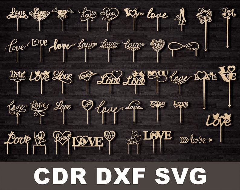 Love cake topper svg Love sign Wedding cake topper | Etsy