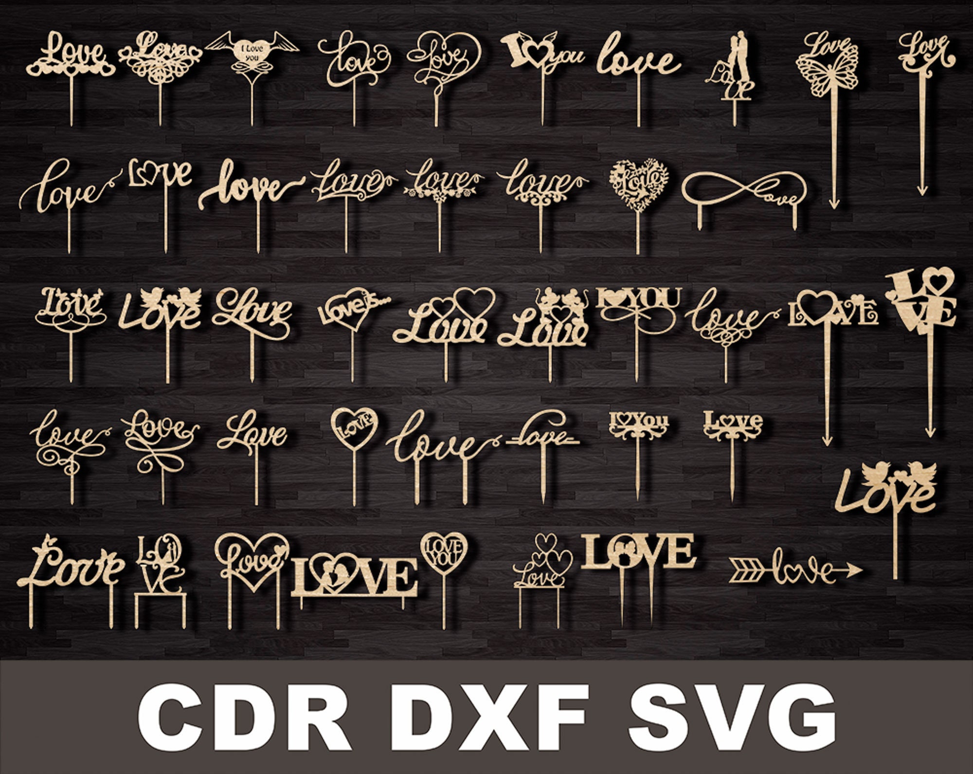 Love Cake Topper Svg Love Sign Wedding Cake Topper - Etsy