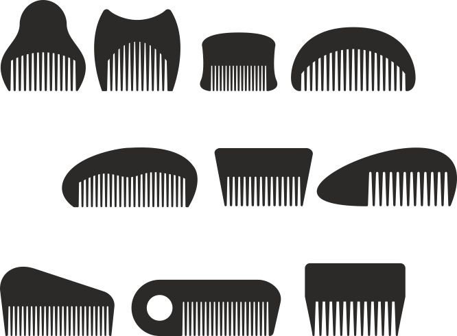 Beard Combs DXF, Wooden Beard Combs for Grooming Kit, Svg, Cdr, Dxf ...