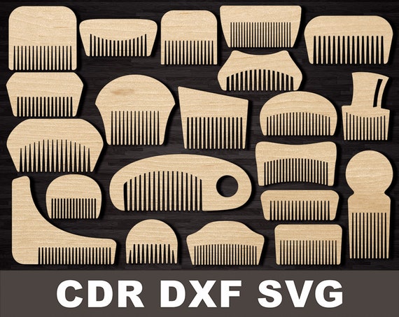 Beard Comb Svg Set. Laser Cut Template. Cnc Cutting File. - Etsy