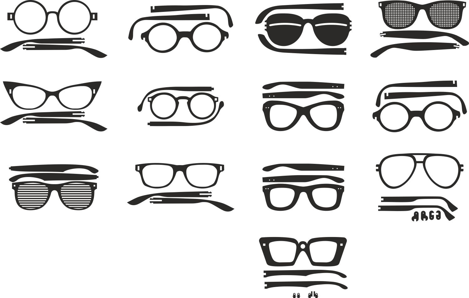 Wooden Glasses Svg File Project for CNC Vector graphics | Etsy