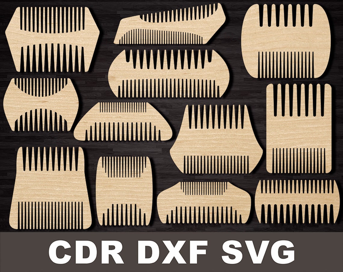 SVG Double Side Hair and Beard Combs for Wood or Plywood - Etsy