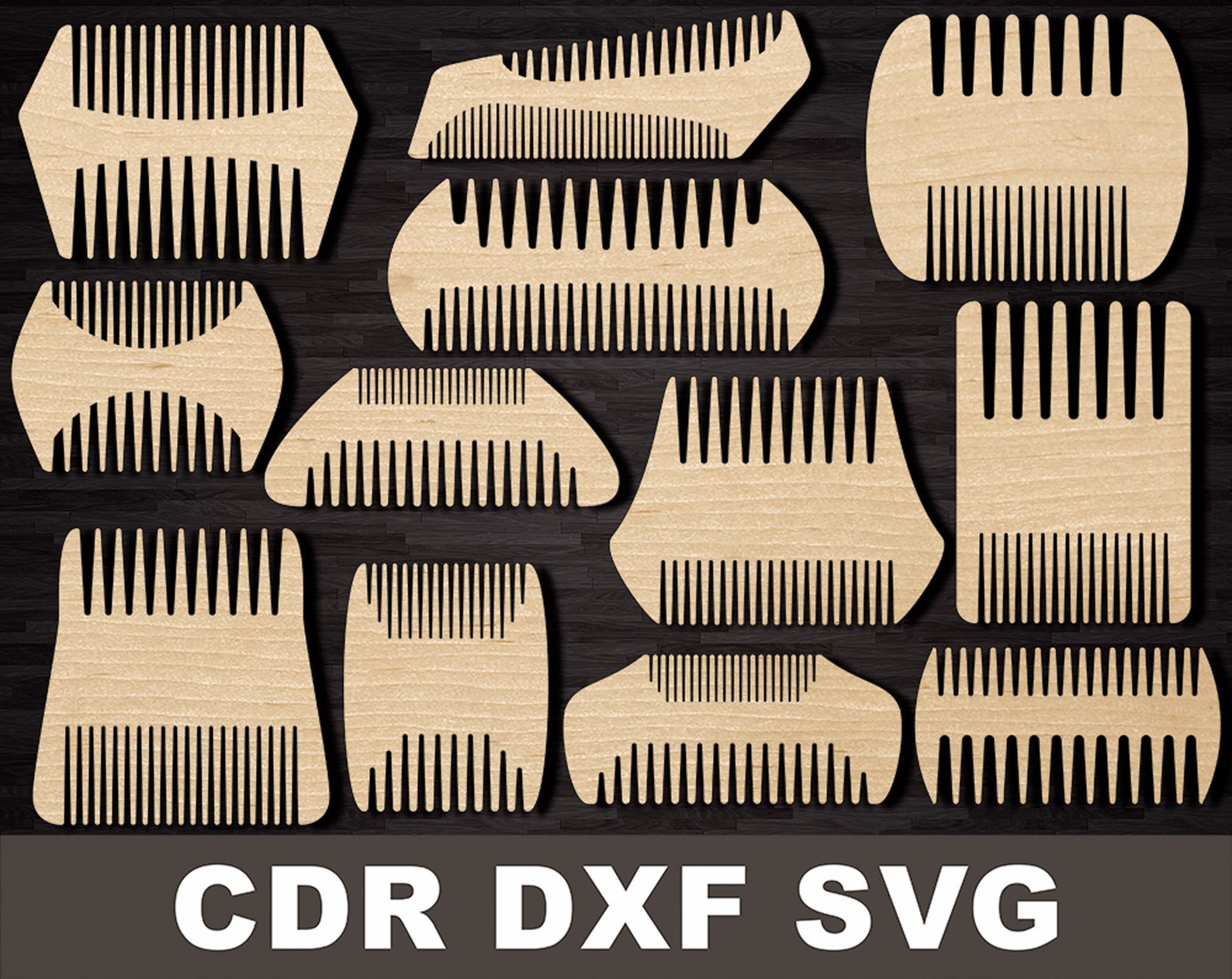 SVG Double Side Hair and Beard Combs for Wood or Plywood - Etsy