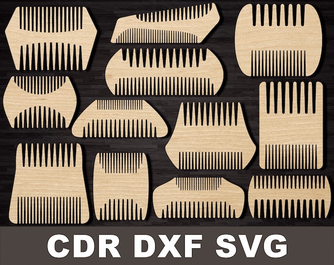 Dxf Hair Beard Vector Comb for Laser Cnc Cutting Machine, Man Gift ...