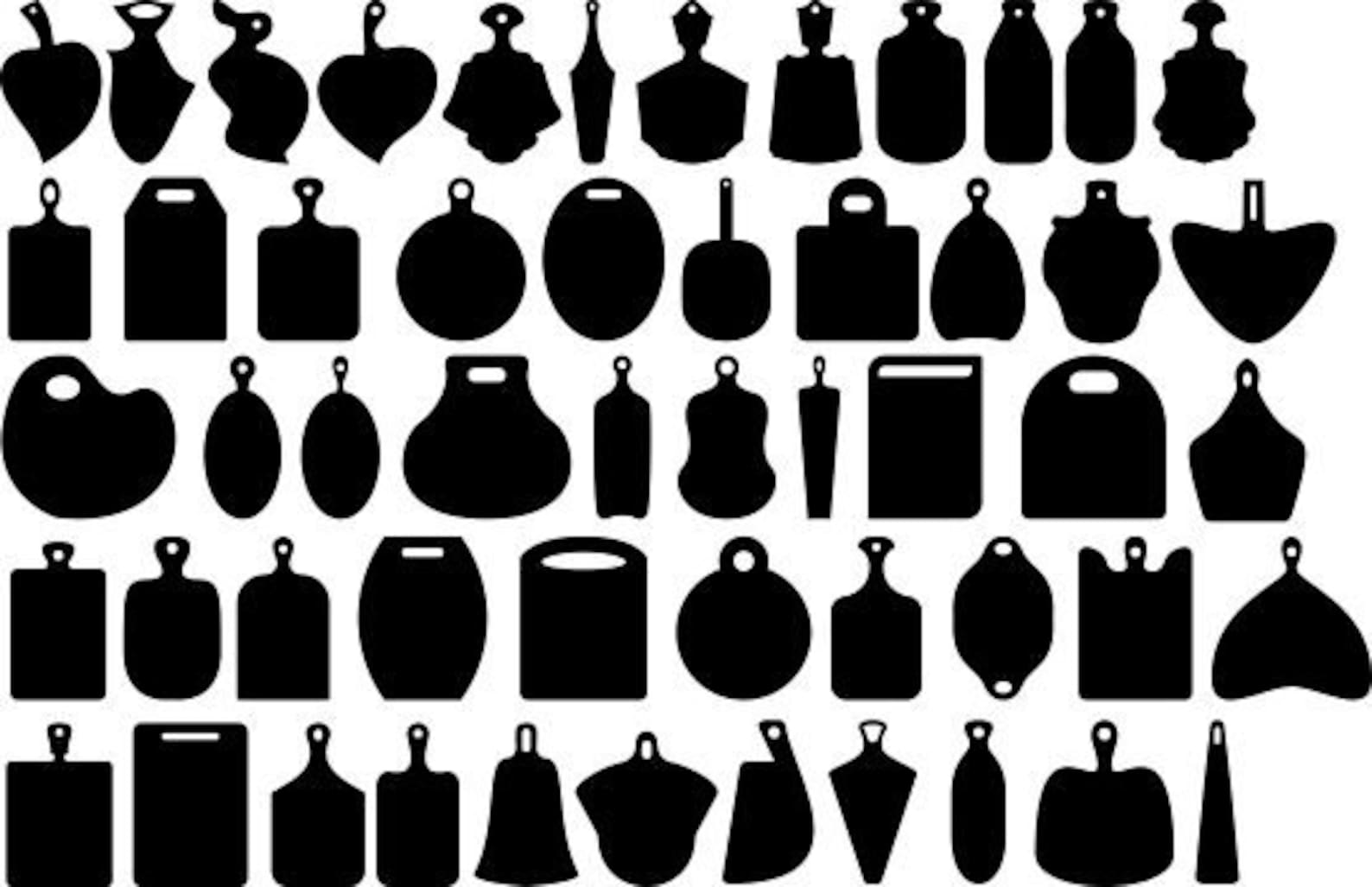 Kitchen Cutting Board Set Vector Template for Cnc Cutting File ...