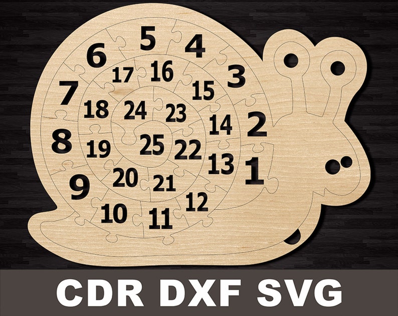 Numbers Puzzle Svg File Laser Model Cnc Educational Puzzles | Etsy