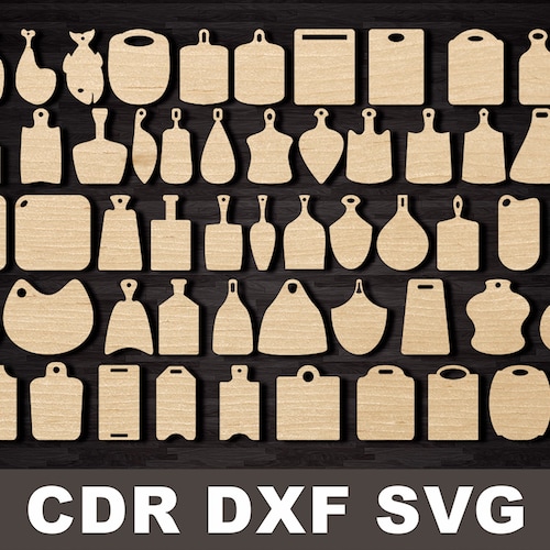 Cutting Board Set Vector Template Cnc Cutting File Silhouette - Etsy