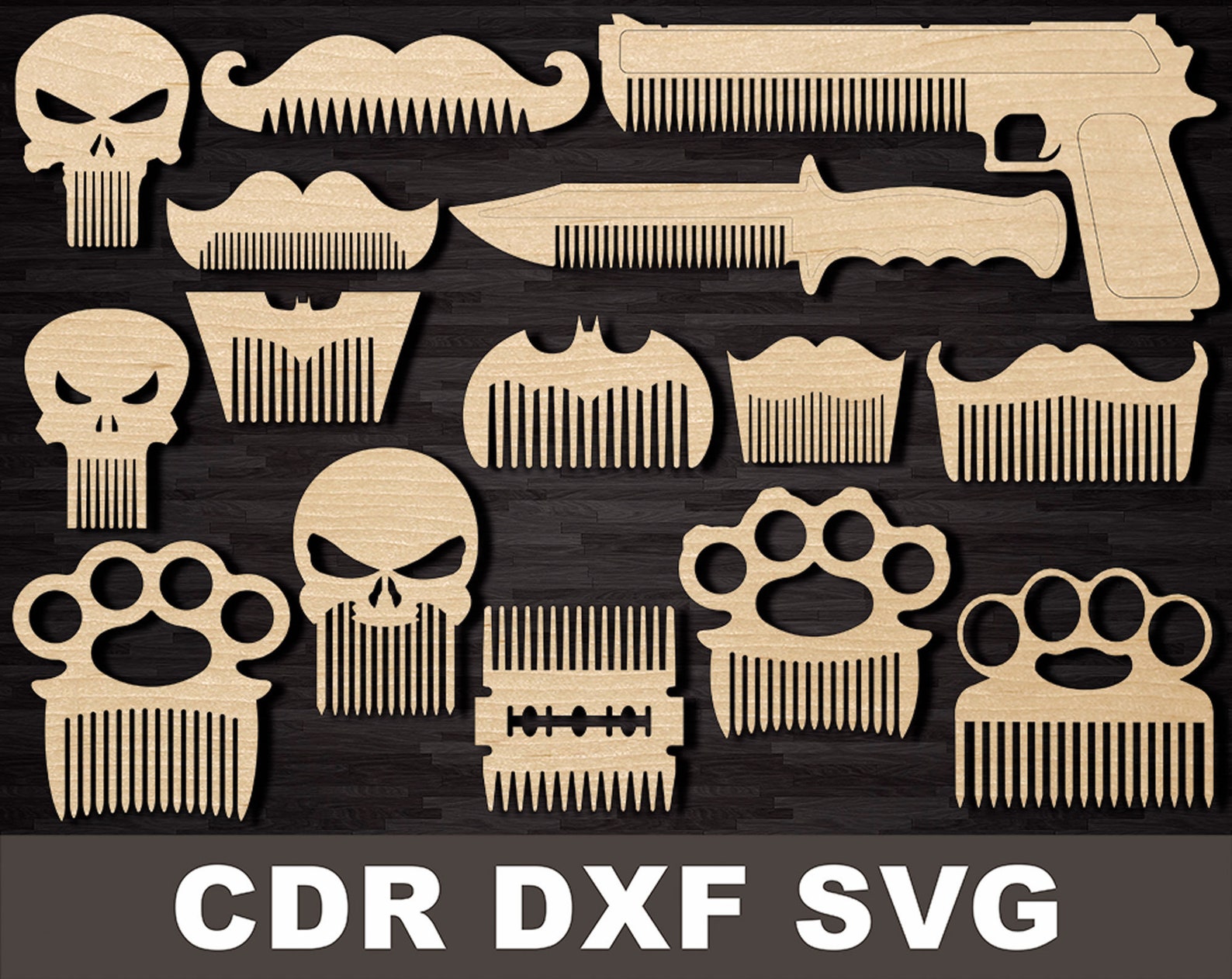 Beard Combs Svg Hair Combs Combs Svg Dxf Files for Laser - Etsy