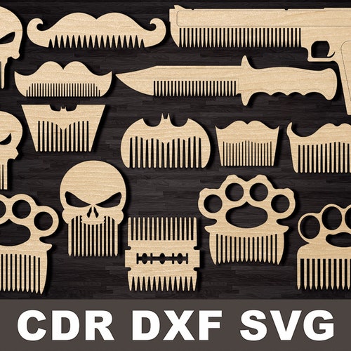 Beard Combs Svg Hair Combs Combs Svg Dxf Files for Laser - Etsy