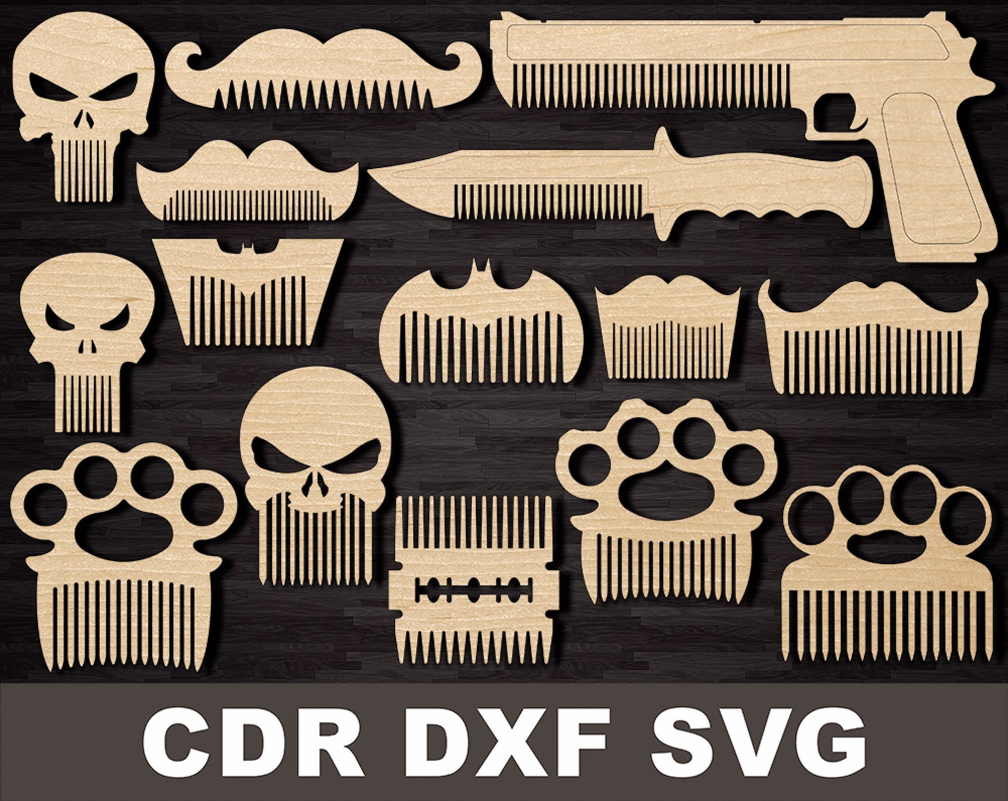 Beard Combs Svg Hair Combs Combs Svg Dxf Files for Laser - Etsy Canada
