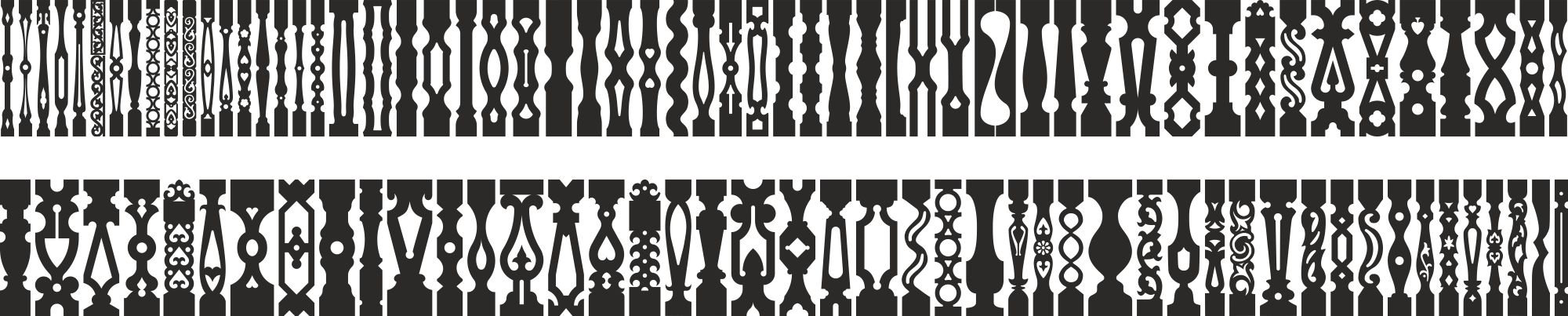Svg Decorative Railing Balusters Silhouette cdr file porch | Etsy