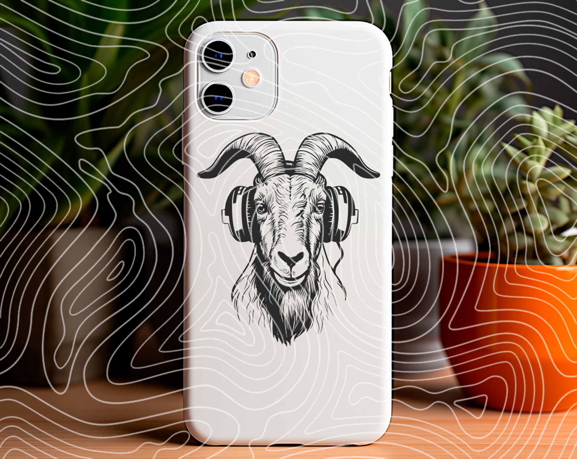 Funny Goat With Headphones SVG DJ T Shirt Design DJ Graphic Tee Cool ...