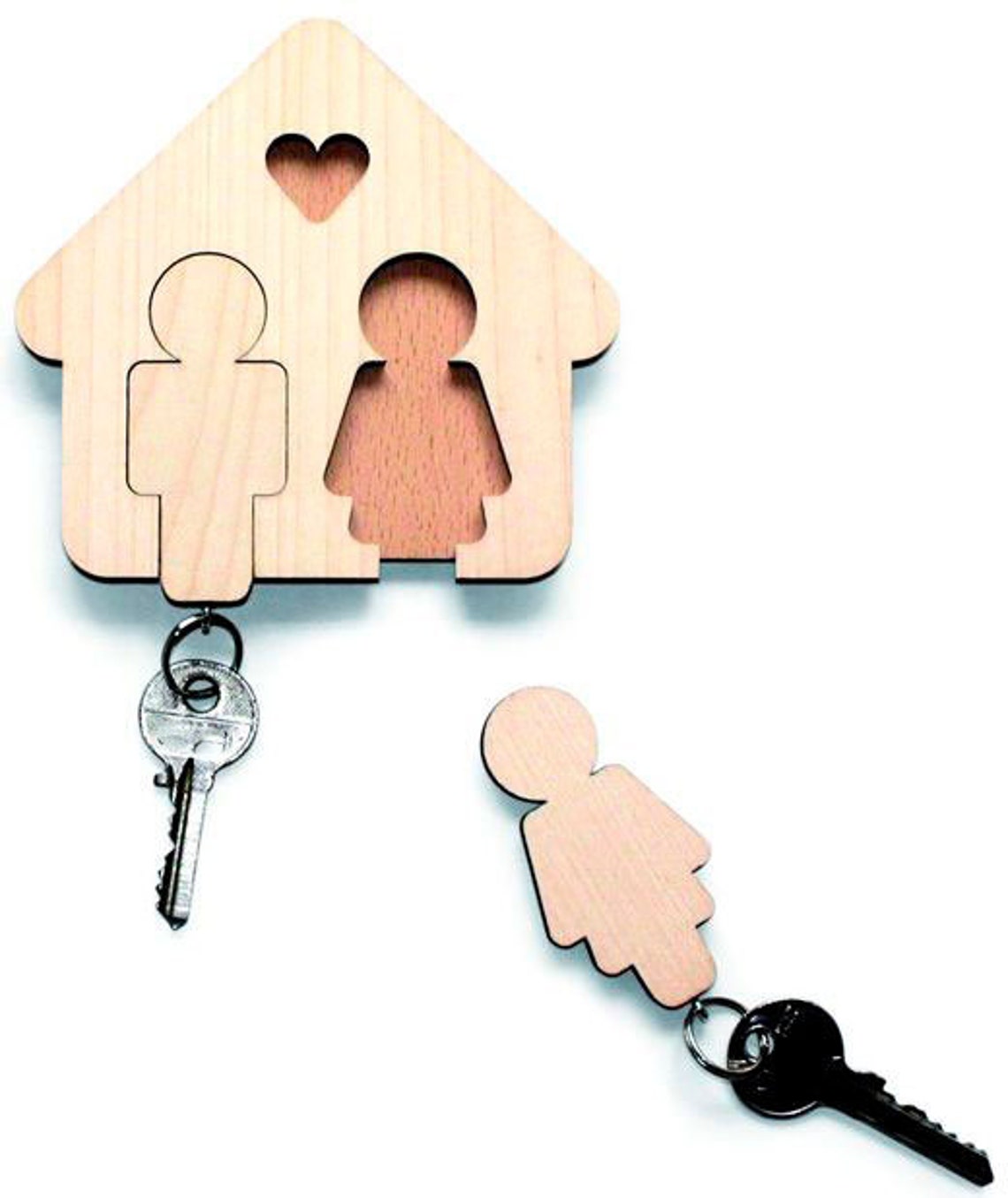 SVG Wall Home Keychain Key Holder Laser Cut Template Cnc Etsy
