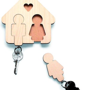 SVG Wall Home Keychain Key Holder Laser Cut Template. Cnc File. Key ...