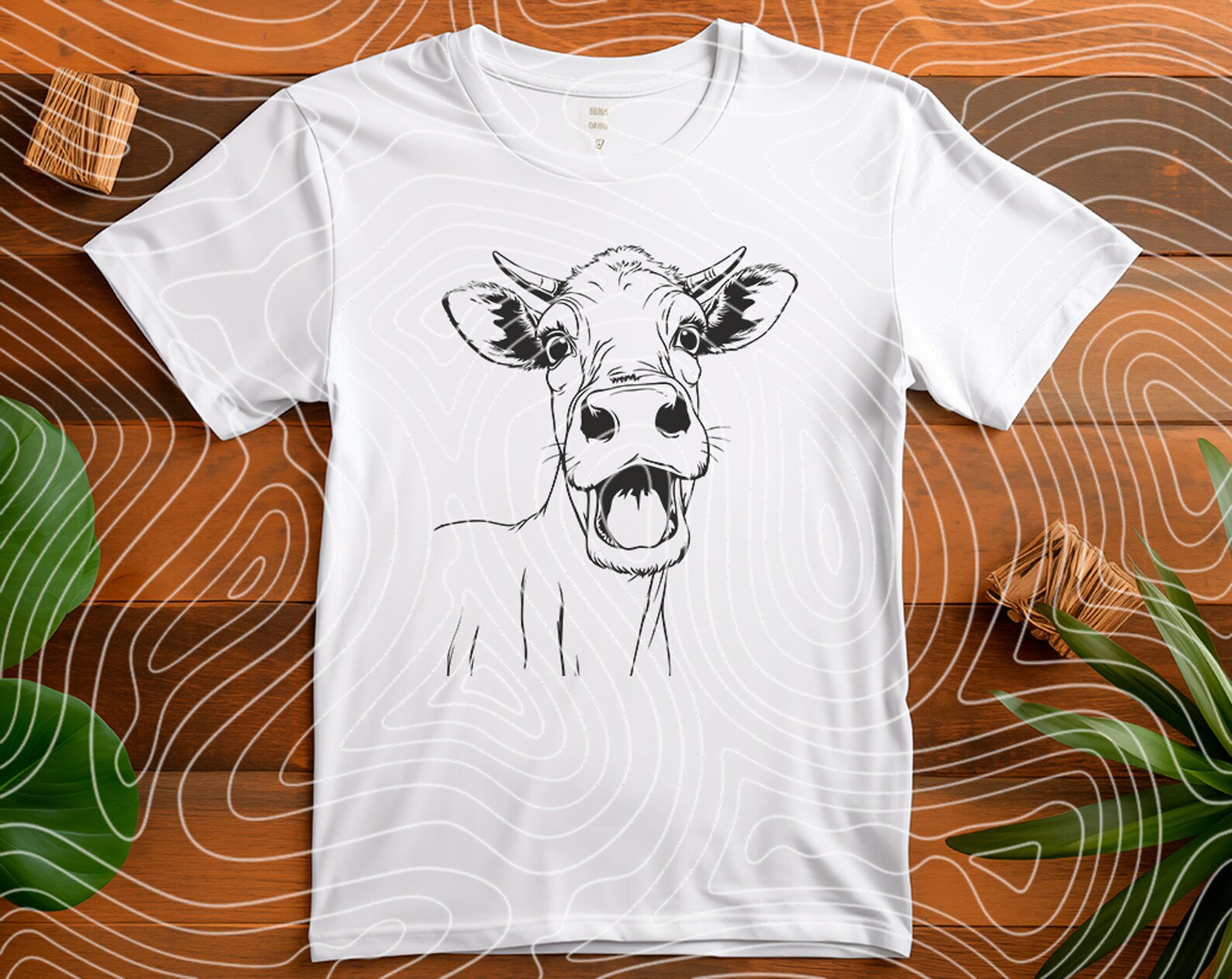 Svg Design of a Surprised and Screaming Cow Head Funny Cow Face SVG ...