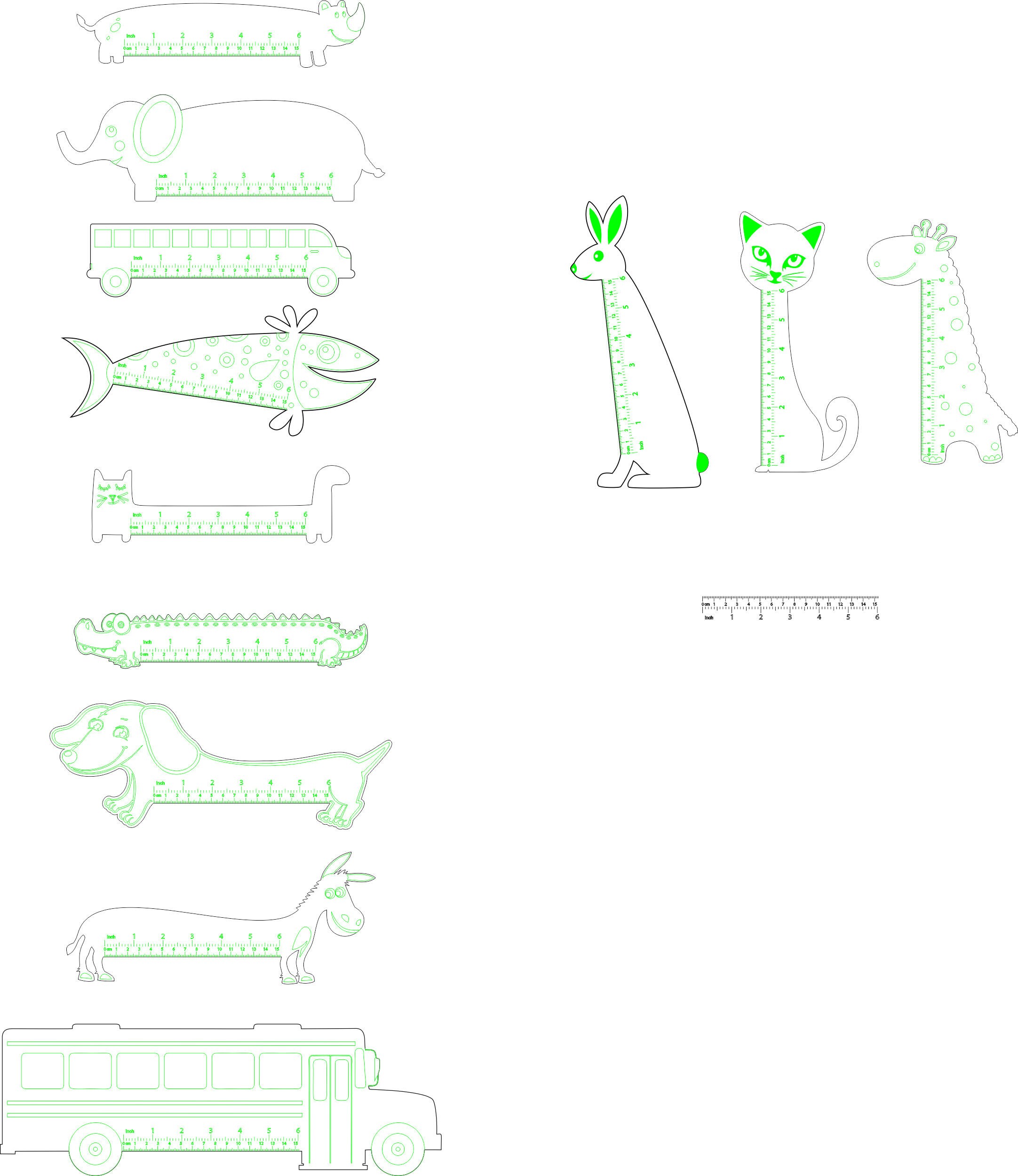 Ruler Templates Set for Laser Cut Files Cnc Router Plans | Etsy Australia