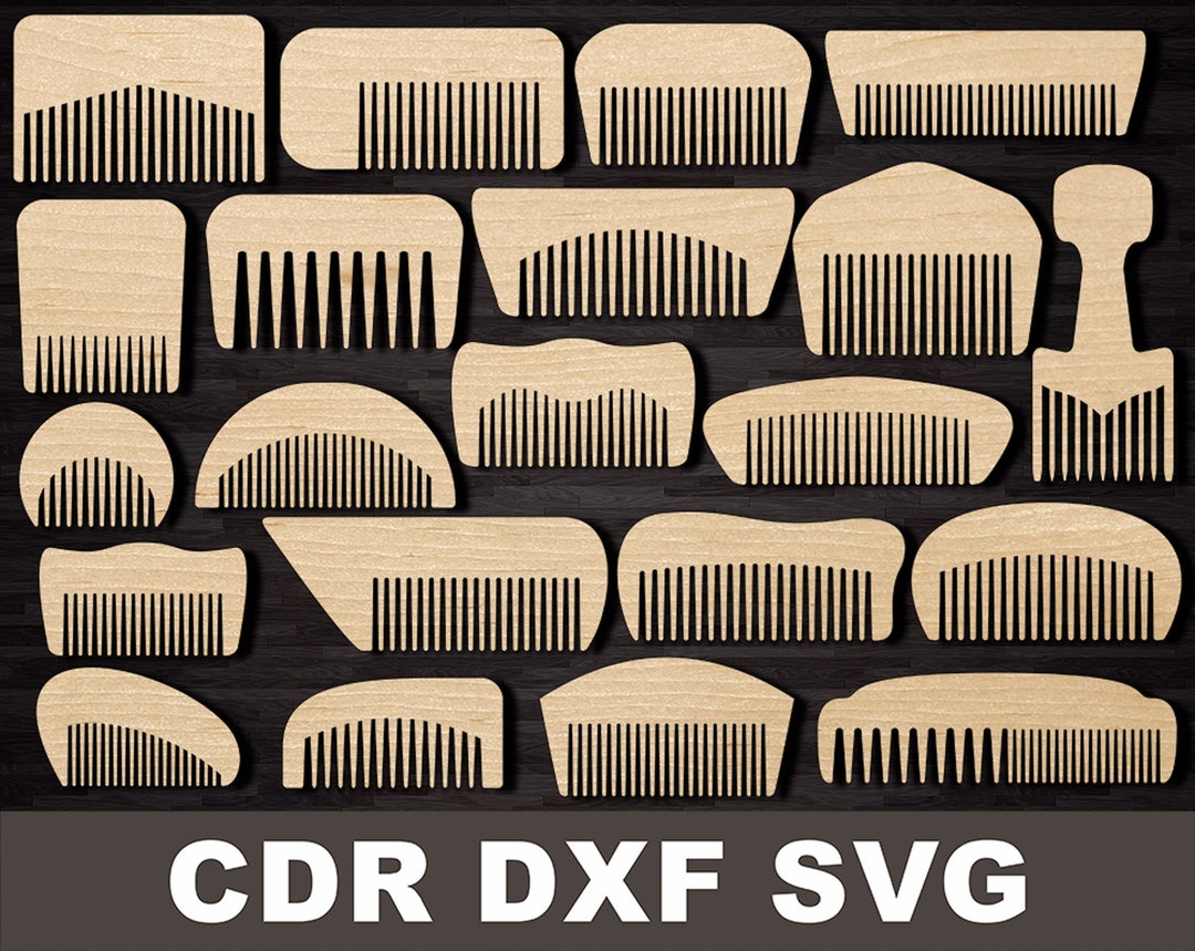 Dxf Hair Beard Vector Comb for Laser Cnc Cutting Machine, Man Gift ...