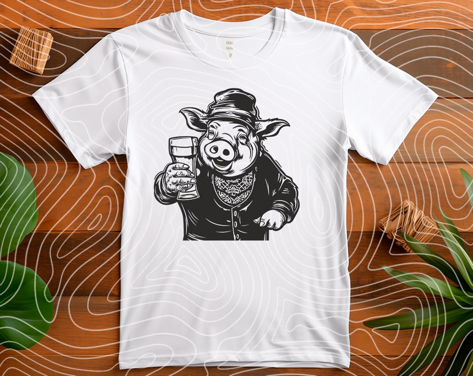 Pig Drinking Beer SVG, Funny Pig SVG, Playful Animal Drinking Beer ...