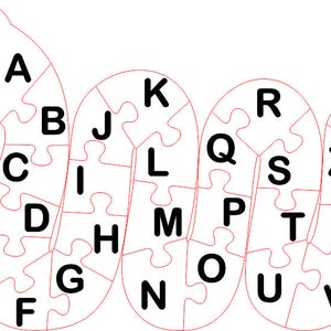 Alphabet Puzzle Svg File, Laser Model Cnc Educational Puzzles, Vector ...