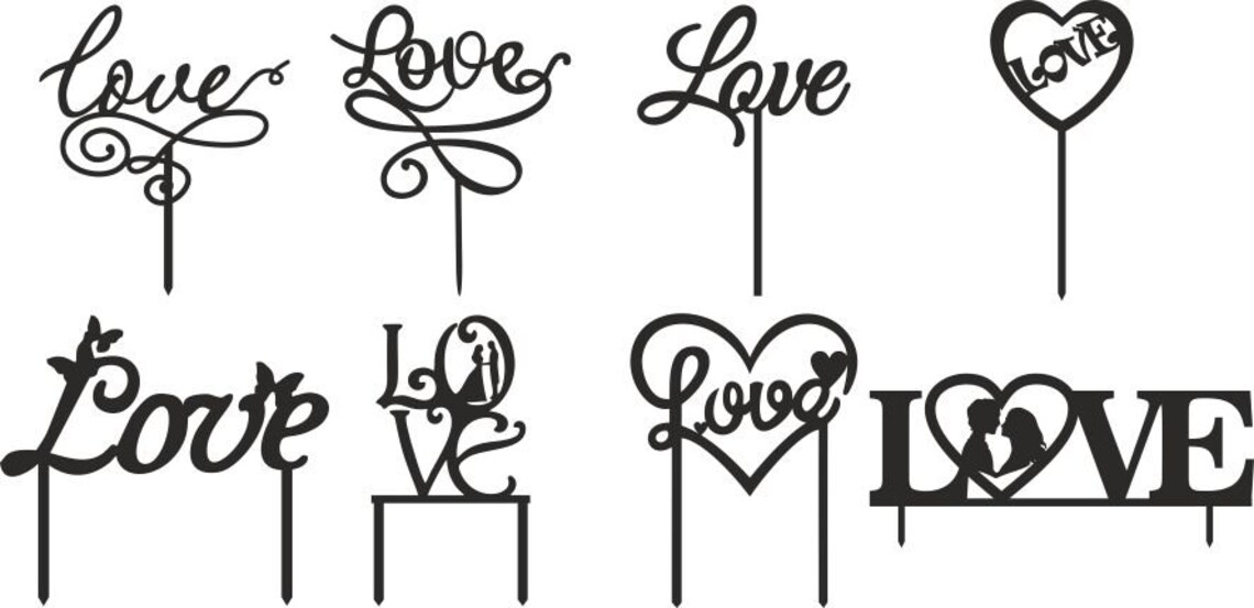 Love Cake Topper Svg Love Sign Wedding Cake Topper - Etsy