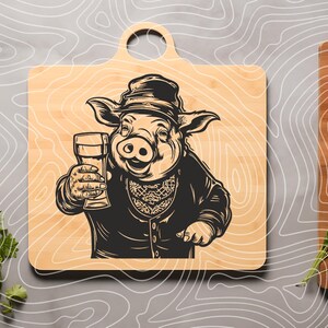 Pig Drinking Beer SVG, Funny Pig SVG, Playful Animal Drinking Beer ...