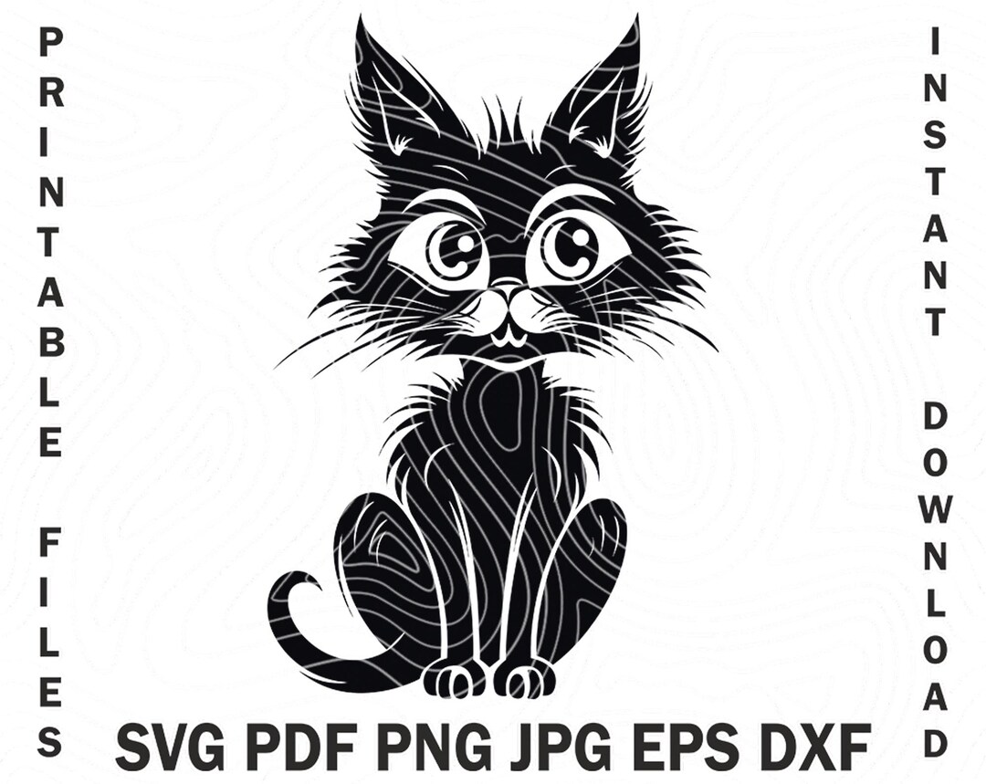 Cute Cat SVG, Charming Cat Illustration, Playful Cat Clipart, Halloween ...