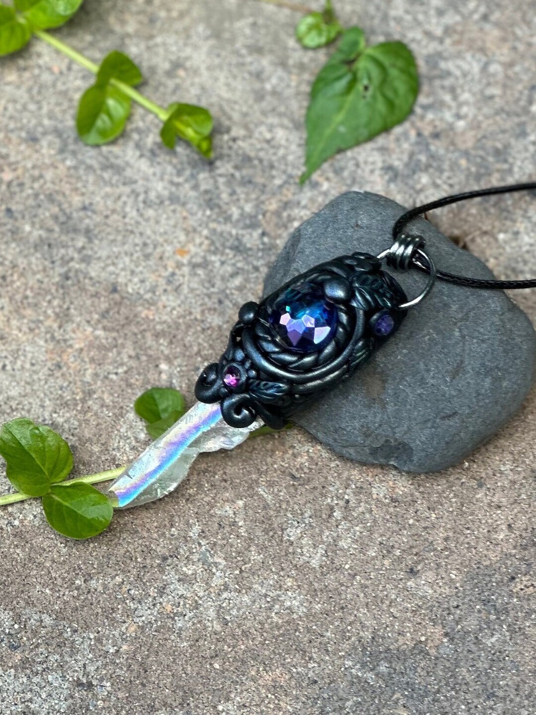 Angel Aura Quartz Whimsical Pendant - Etsy