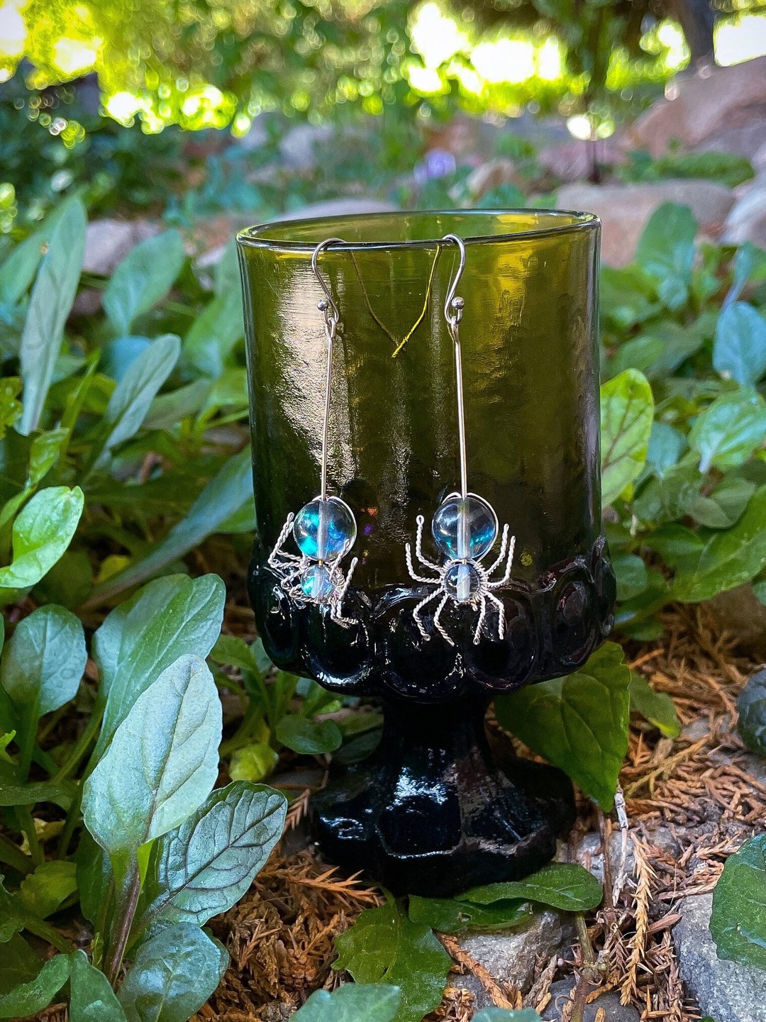 Mermaid Moonstone Wire Wrapped Spider Earrings. - Etsy Canada