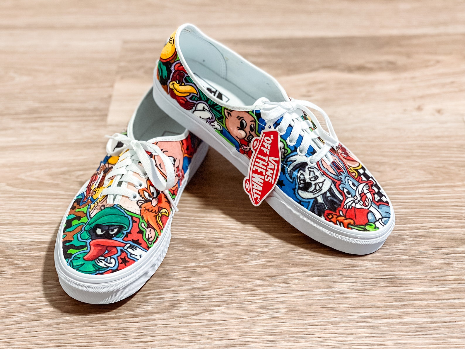 Custom Authentic Lace-up Vans - Etsy