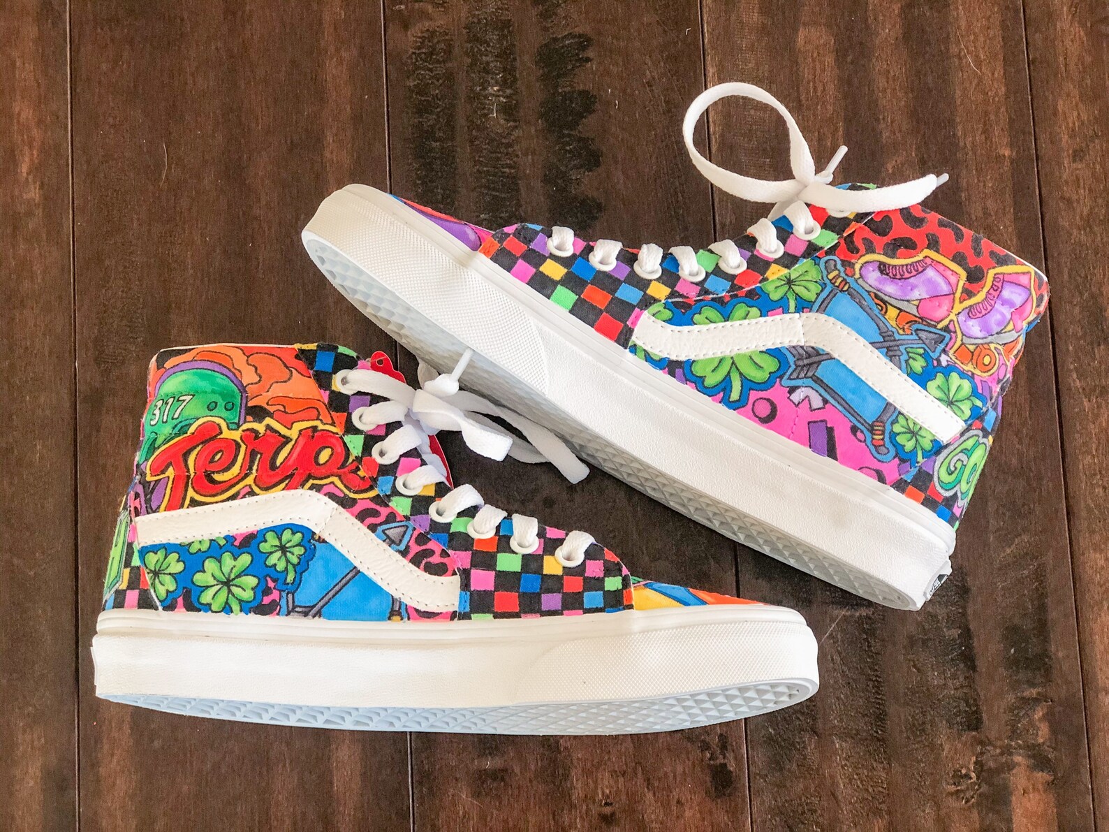 Custom Sk8-hi Vans - Etsy