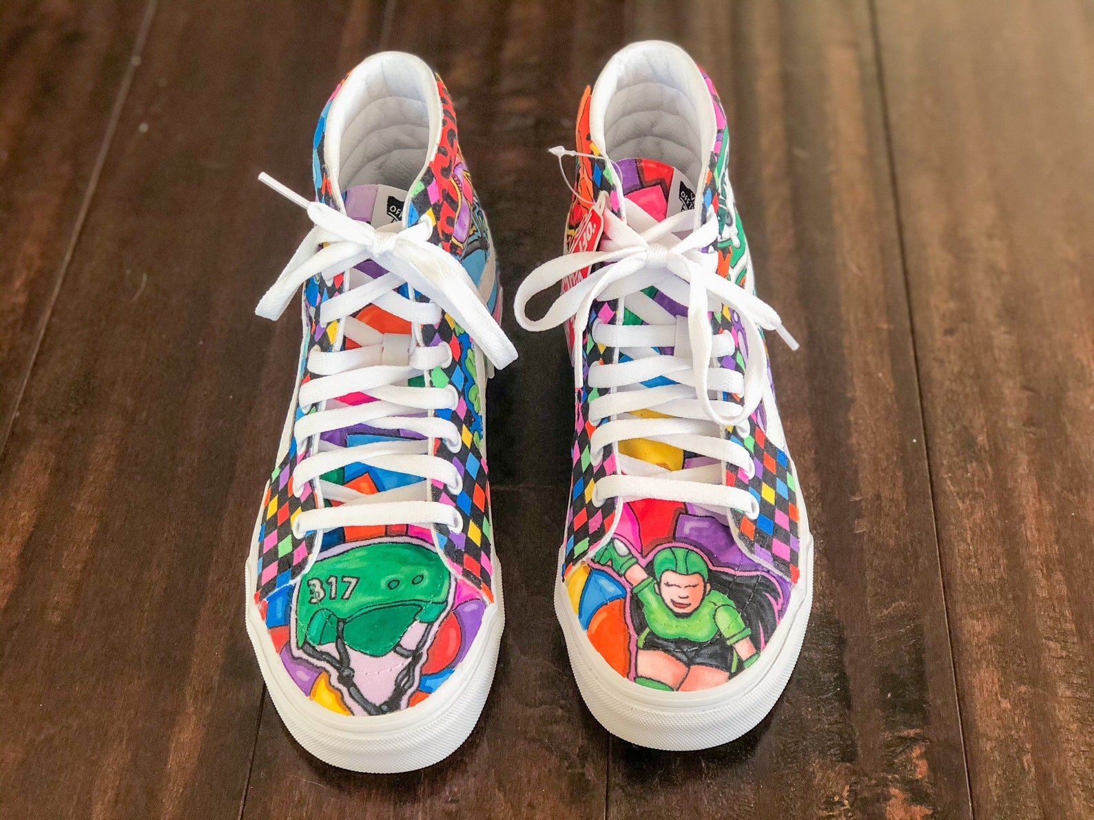 Custom Sk8-hi Vans - Etsy