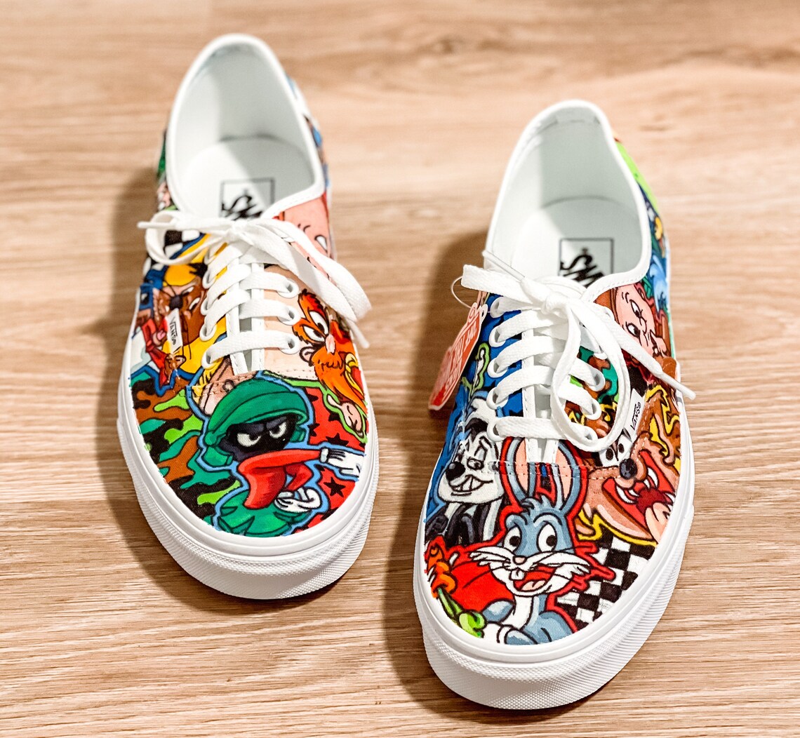 Custom Authentic Lace-up Vans - Etsy