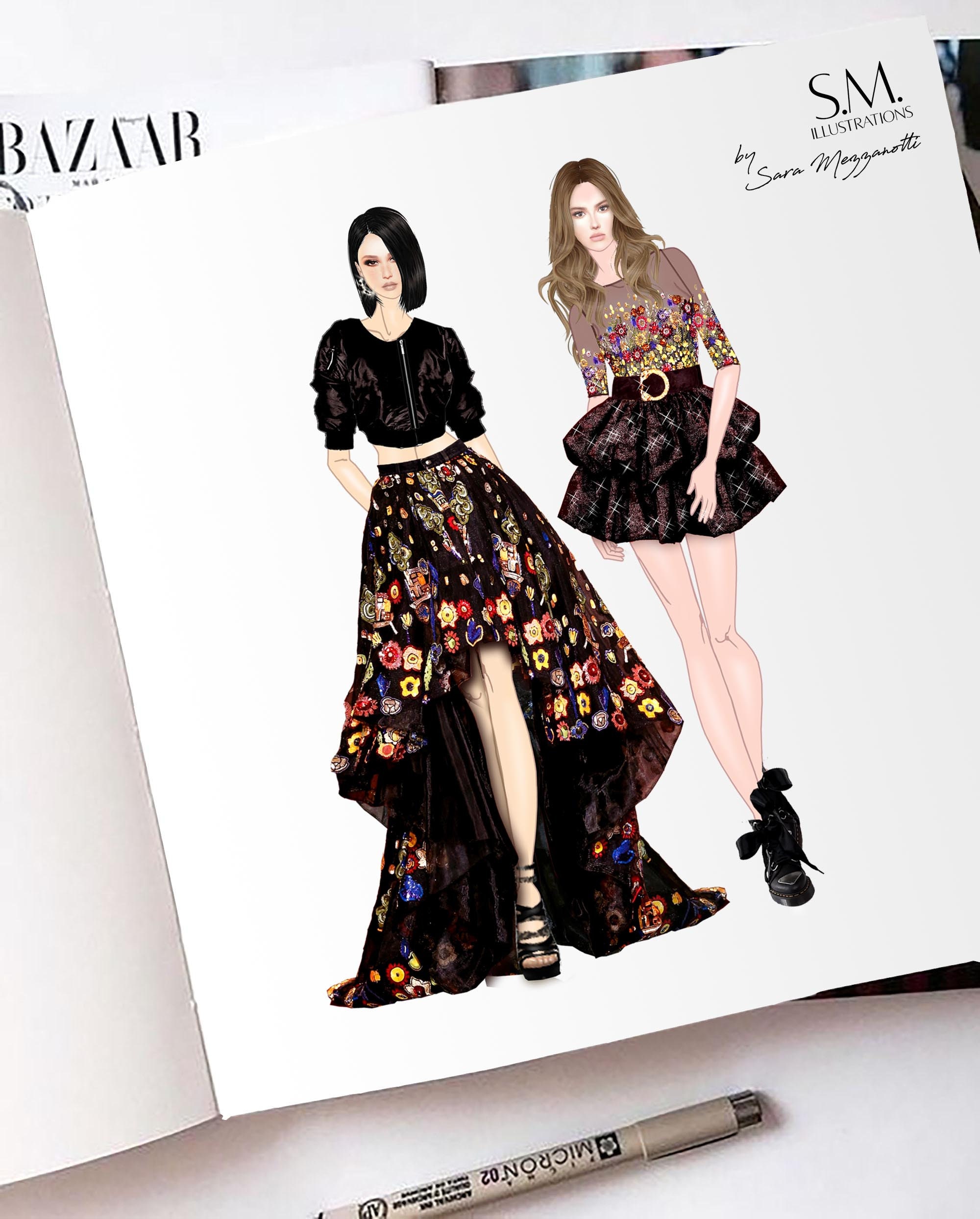 Fashion Figure Croquis Template - Front and Reverse - Pose # 8 + Pose ...