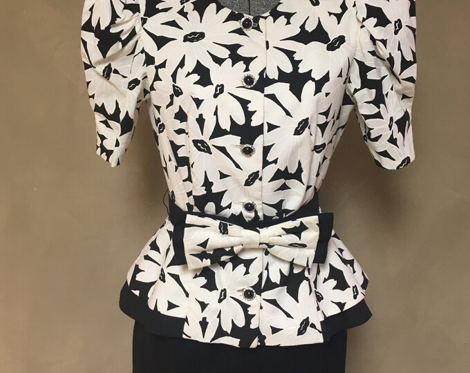 Iconic (80s) Business Suit Jacket W/ Shoulder Pads Also a Big Bow Belt ...